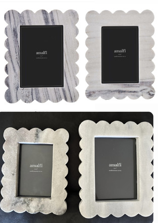 The Home Collective Smoky White Arlet Marble Photo Frame | Temple & Webster