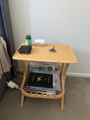 ZZZtime Mattresses Nunzio Rattan Bedside Table with Magazine Rack ...