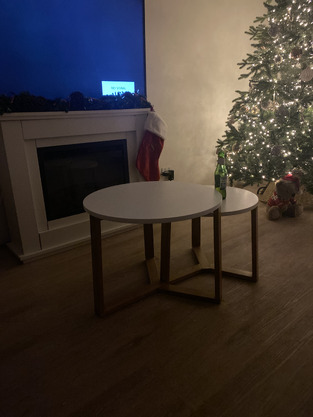 BayviewLiving 2 Piece Olwen Oak Wood Nesting Side Table Set | Temple ...