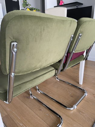 Temple & Webster Martin Cesca Replica Cantilever Velvet Dining Chairs