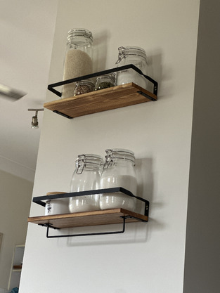 Oakleigh Home 2 Piece Wood & Metal Floating Shelves Set | Temple & Webster