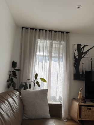 BAHA Sorrento Straw Sheer S-Fold Single Panel Curtain | Temple & Webster