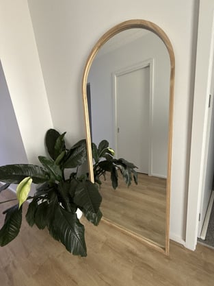 Temple & Webster Natural Timber Arched Full Length Mirror