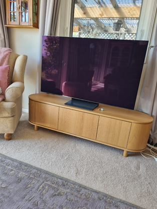 Temple & Webster Premium Cannes Curved Entertainment TV Unit