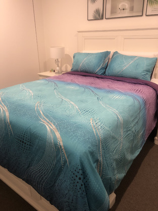 Palatial Designs Turquoise Aqua Luxton Quilt Cover Set | Temple & Webster