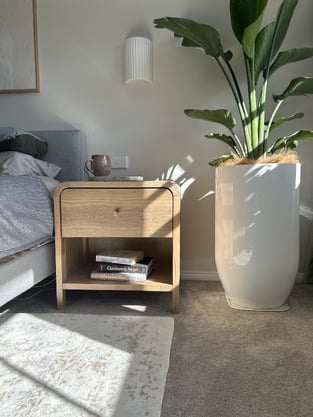 Continental Designs Connor Rubberwood Bedside Table | Temple & Webster