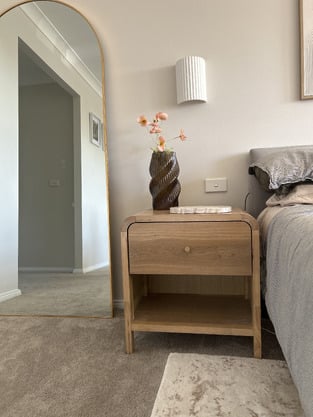 Continental Designs Connor Rubberwood Bedside Table | Temple & Webster