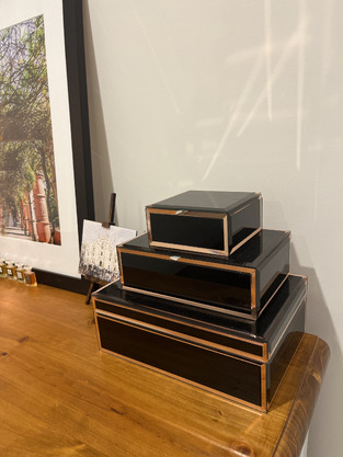 OneSixEightLondon Black Sara Medium Glass Jewellery Box | Temple & Webster