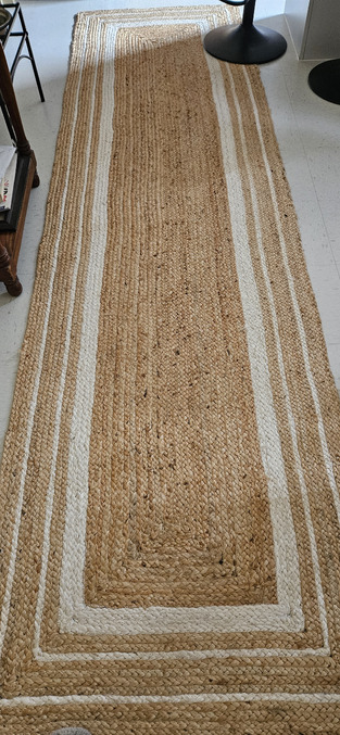 Network Rugs Natural & White Kyros Caratacos Hand-Braided Jute Runner ...