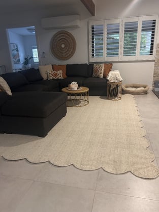 Temple & Webster Rowe Boucle Wool-Blend Scalloped Rug