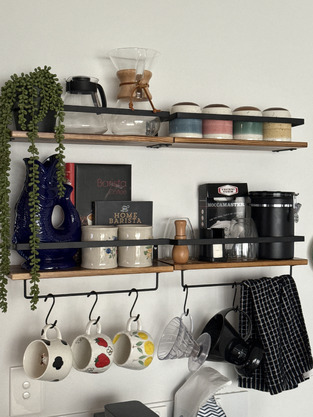 Oakleigh Home 2 Piece Wood & Metal Floating Shelves Set | Temple & Webster