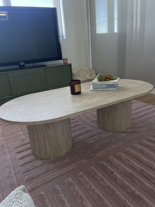 Temple & Webster Tilly Travertine-Look Coffee Table
