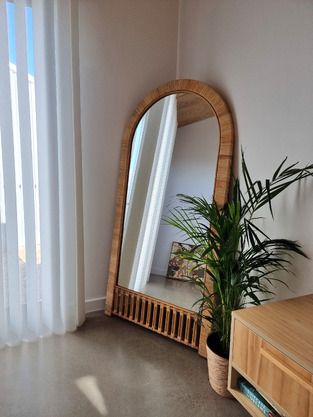 Maddison Lane Linus Arched Rattan Full Length Mirror | Temple & Webster