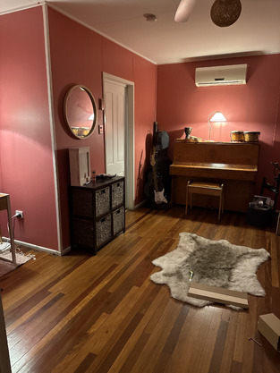 Temple & Webster Tate Round Wooden Framed Wall Mirror