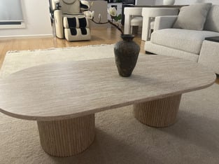 Temple & Webster Tilly Travertine-Look Coffee Table