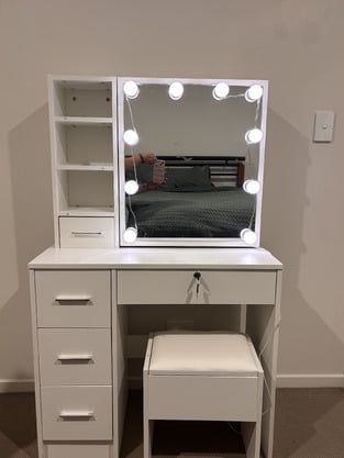 HoxtonRoom 2 Piece Ashly Dressing Table & Stool Set | Temple & Webster