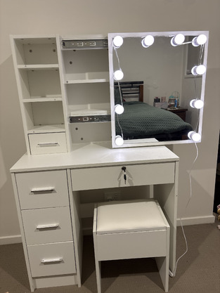 HoxtonRoom 2 Piece Ashly Dressing Table & Stool Set | Temple & Webster