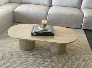 Temple & Webster Tilly Travertine-Look Coffee Table