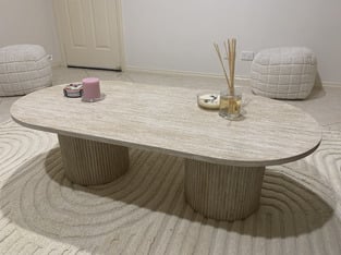 Temple & Webster Tilly Travertine-Look Coffee Table