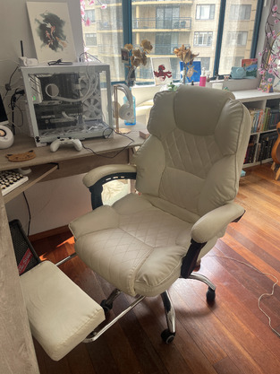BraxtonHome Dias Faux Leather Executive Chair with Footrest | Temple ...