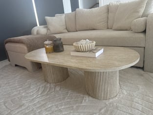 Temple & Webster Tilly Travertine-Look Coffee Table