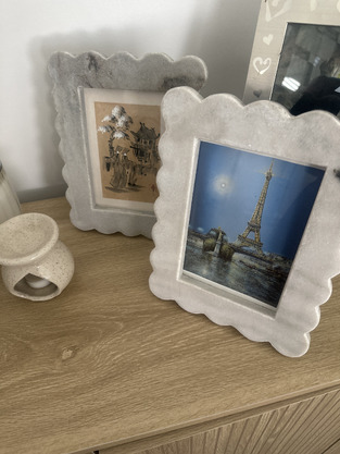 The Home Collective Smoky White Arlet Marble Photo Frame | Temple & Webster